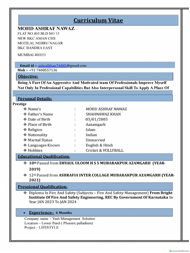 Ashraf Latest Resume | PDF