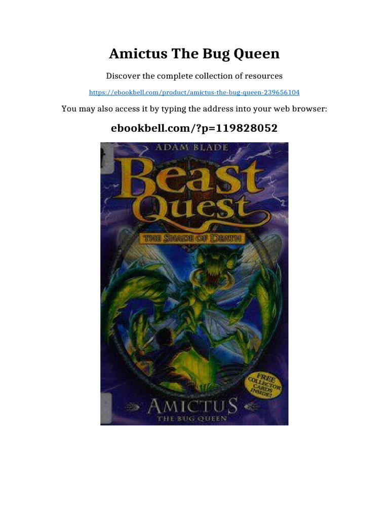 Amictus The Bug Queen Available All Format | PDF
