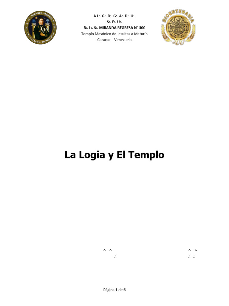 Q H Manuel Rengel - La Logia y El Templo - Trazado Docente | PDF ...
