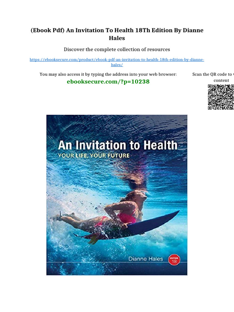 (eBook PDF) An Invitation to Health 18th Edition by Dianne Hales pdf ...