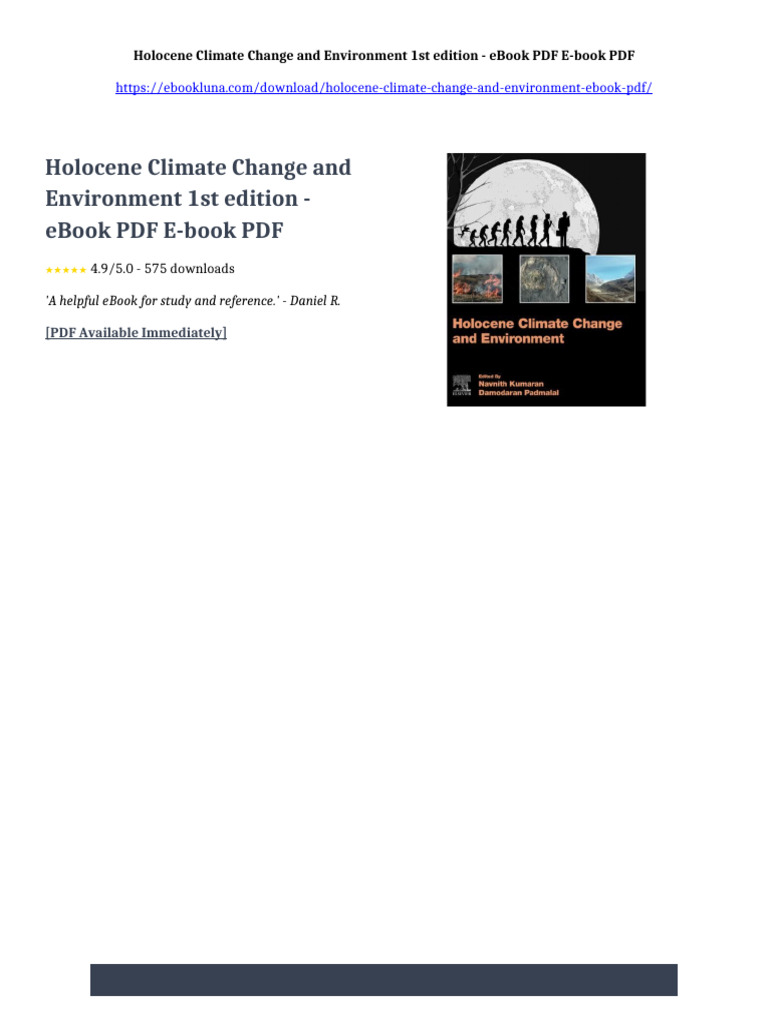 Holocene Climate Change and Environment 1st edition - eBook PDF eBook ...
