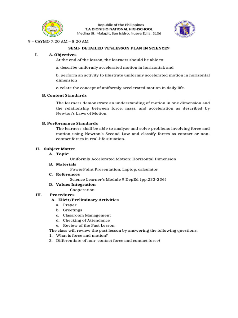 SLP - Uam Horizontal Dimension | PDF | Velocity | Acceleration