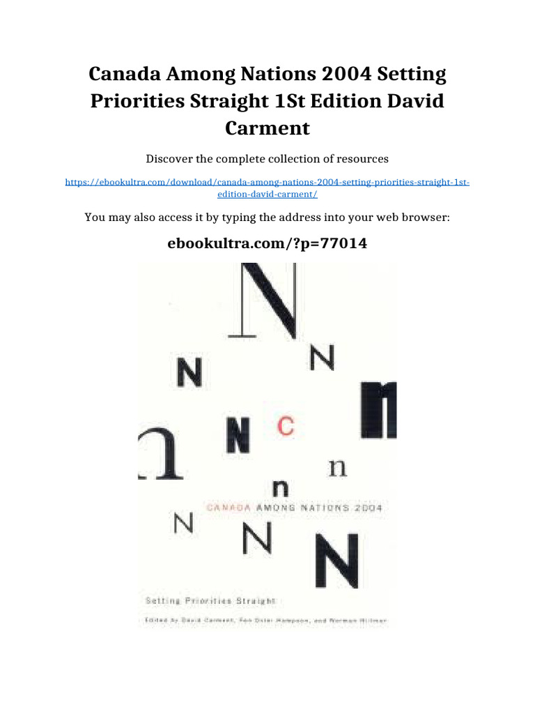 Canada among Nations 2004 Setting Priorities Straight 1st Edition David ...
