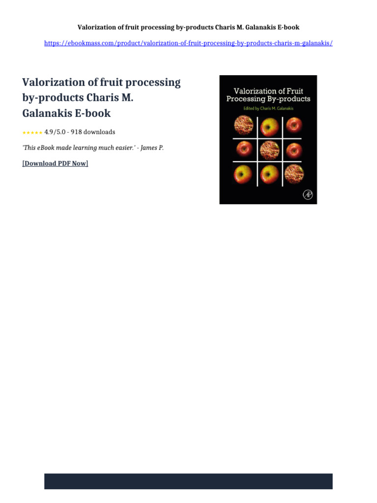 Valorization of fruit processing by-products Charis M. Galanakis ebook ...