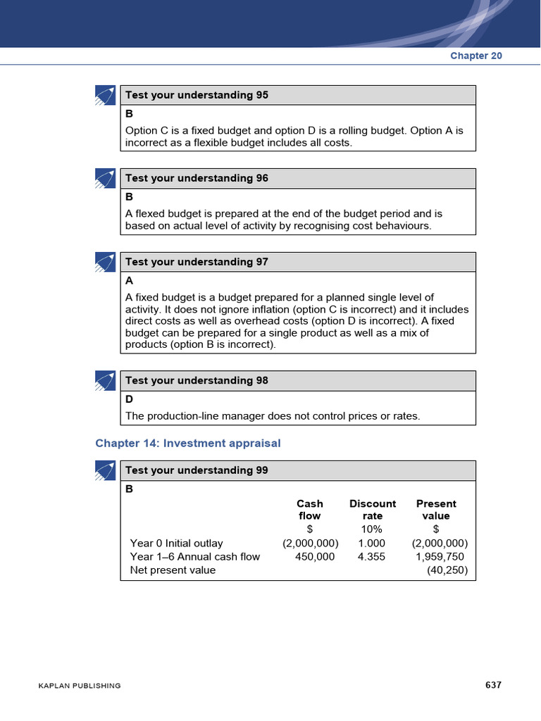 Investment Appraisal Ans | PDF | Net Present Value | Internal Rate Of ...
