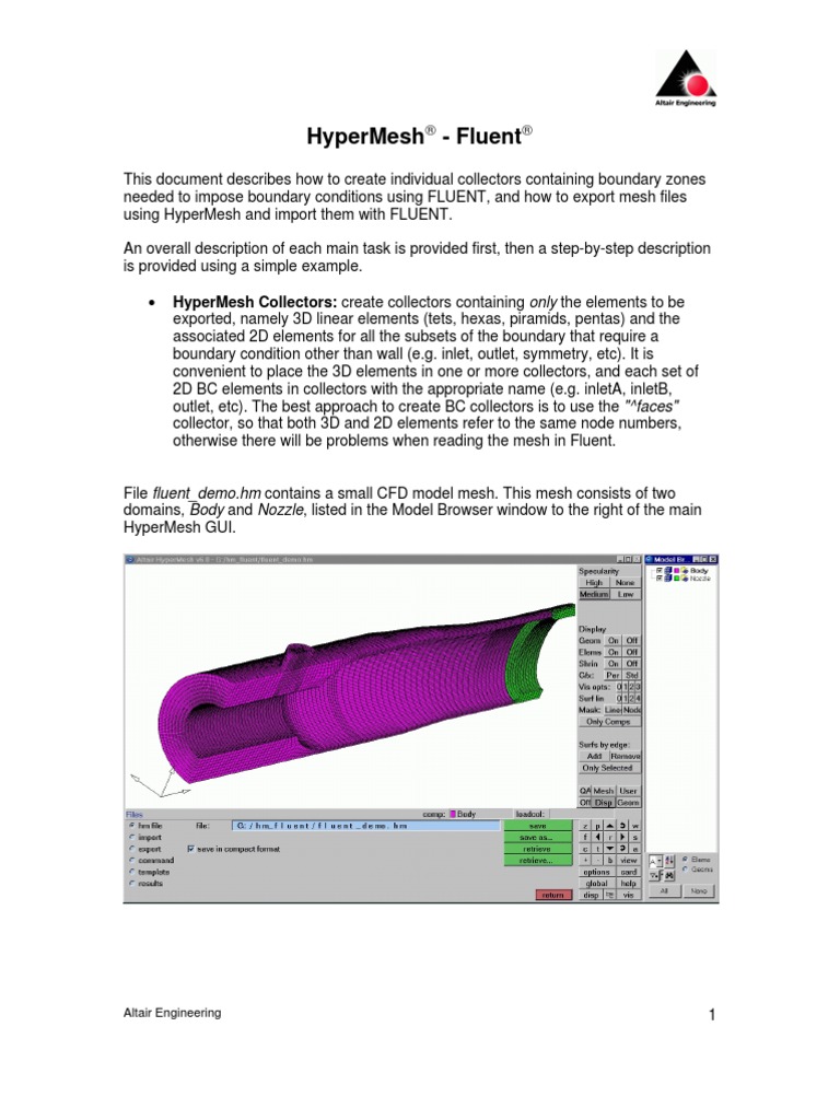 HyperMesh Fluent Steps | PDF