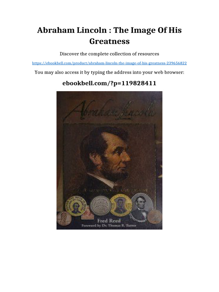 Abraham Lincoln: The Image of His Greatness Available Instanly | PDF ...