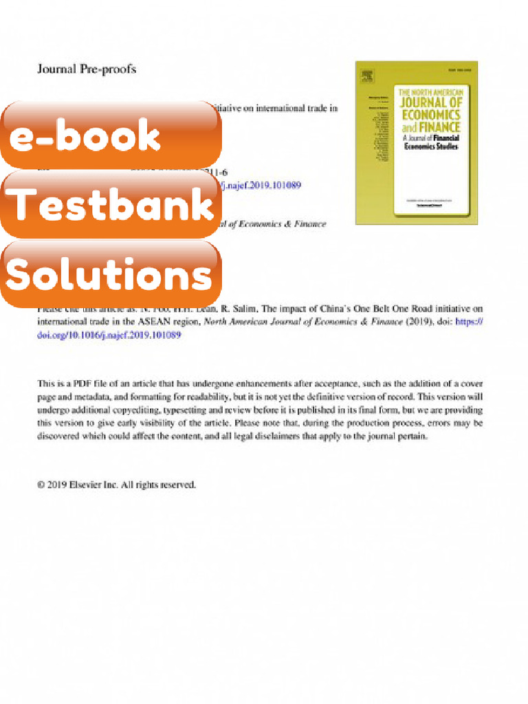 eBook & Testbank the Impact of Chinas One Belt One Road Initiative on ...