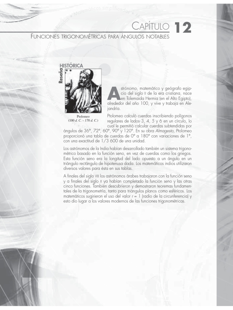 37 Funciones Trigonométricas para Ángulos Notables | PDF | Funciones ...
