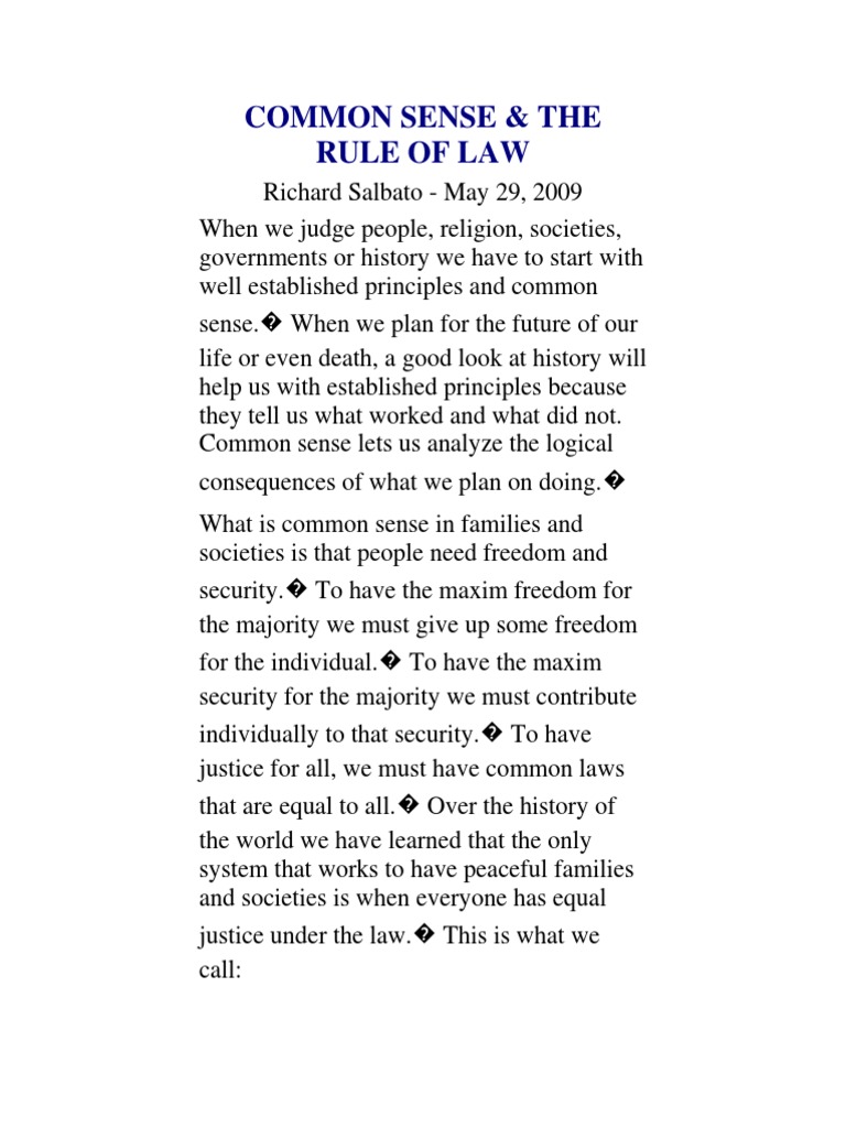 Common Sense in Law | PDF | Rule Of Law | Common Sense