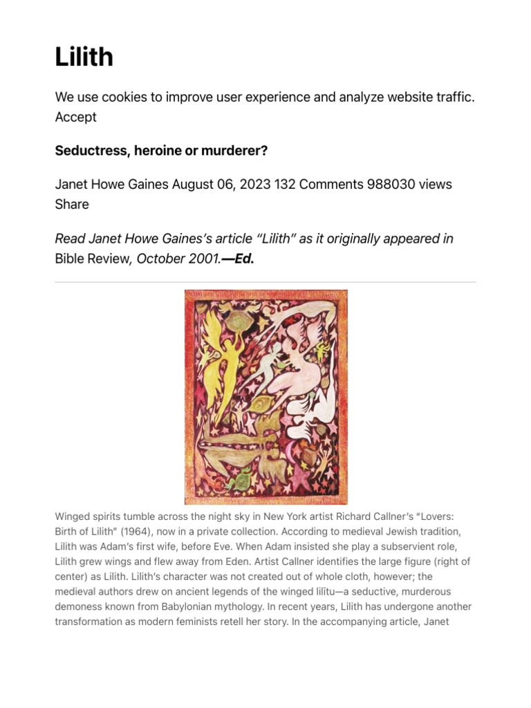 Lilith - Biblical Archaeology Society | PDF | Lilith | Adam