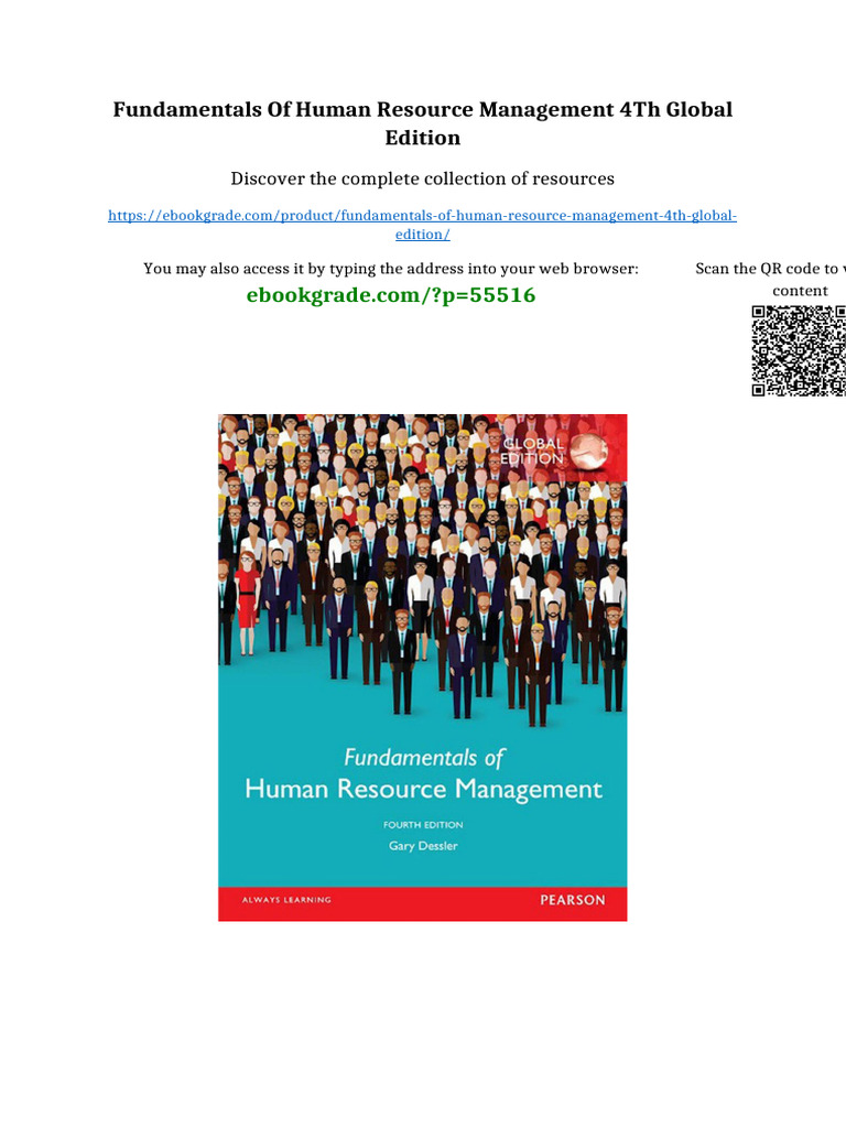 Fundamentals of Human Resource Management 4th Global Edition Full | PDF