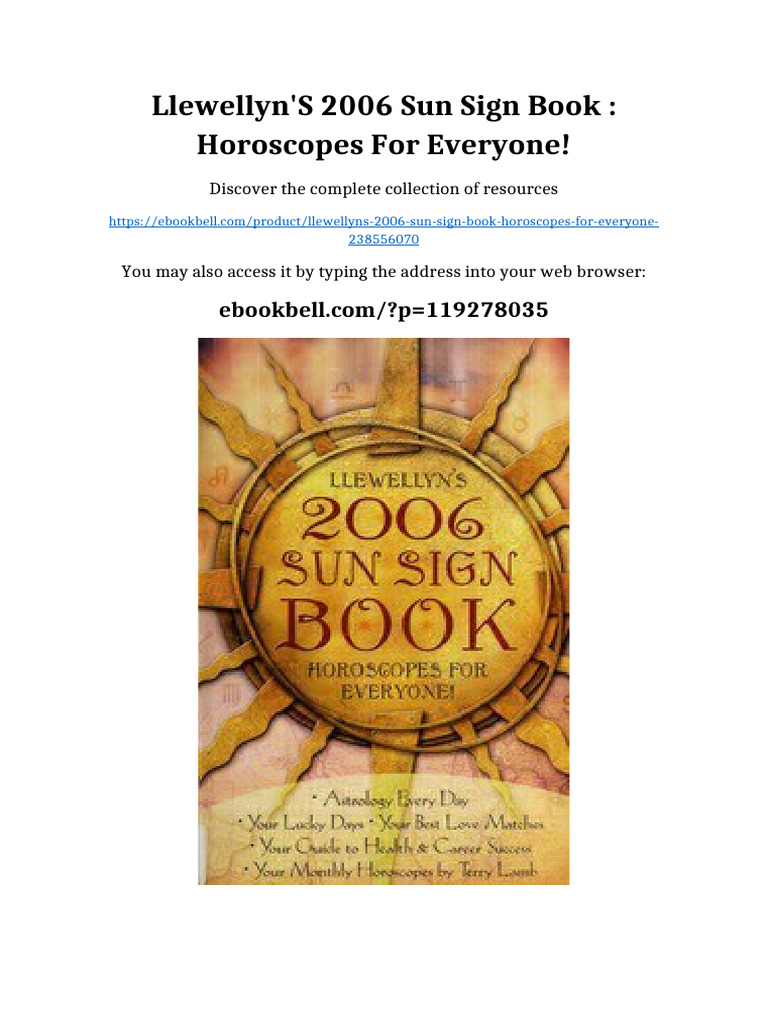 Llewellyn's 2006 sun sign book : horoscopes for everyone! available any ...