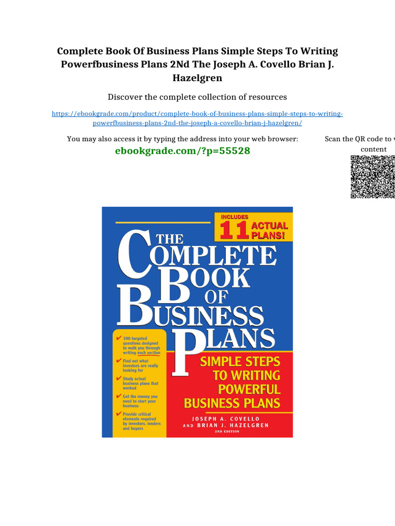 Complete Book of Business Plans Simple Steps to Writing PowerfBusiness ...