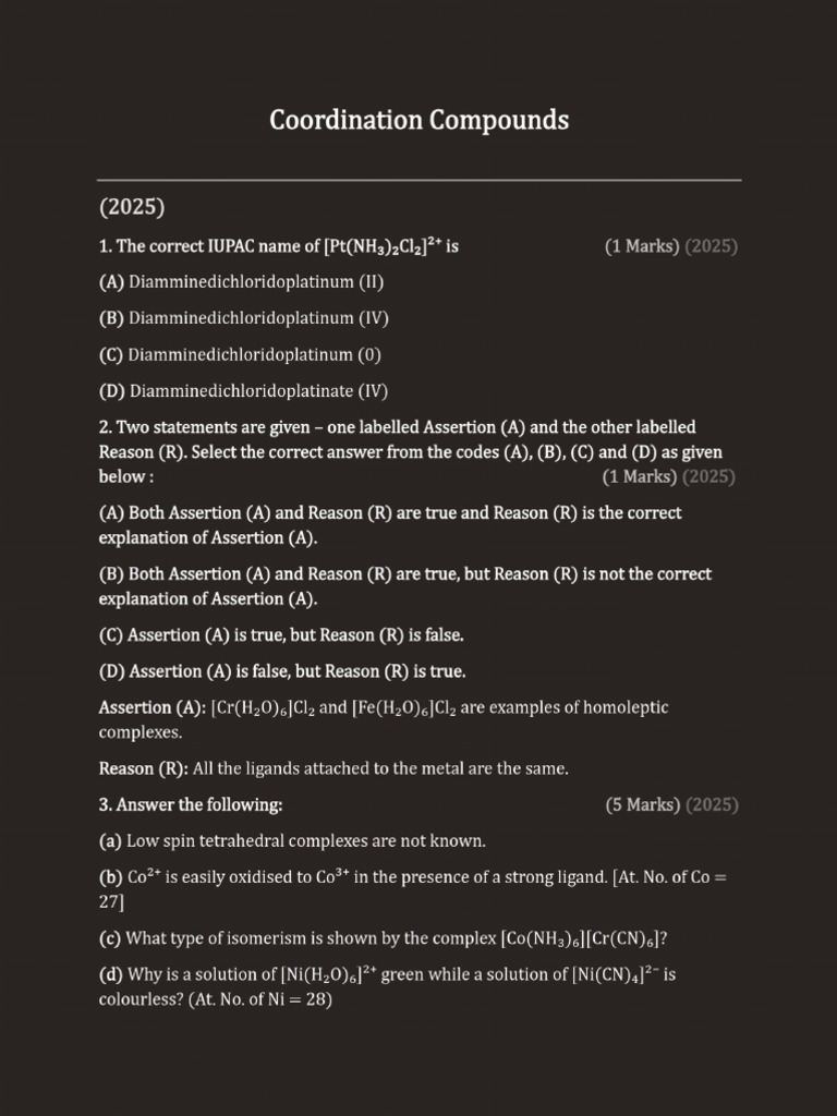 Coordination Compounds | PDF