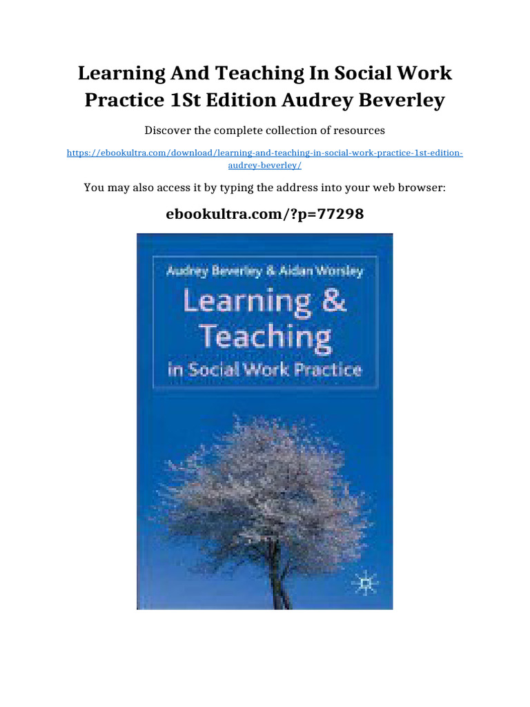 Learning and Teaching in Social Work Practice 1st Edition Audrey ...