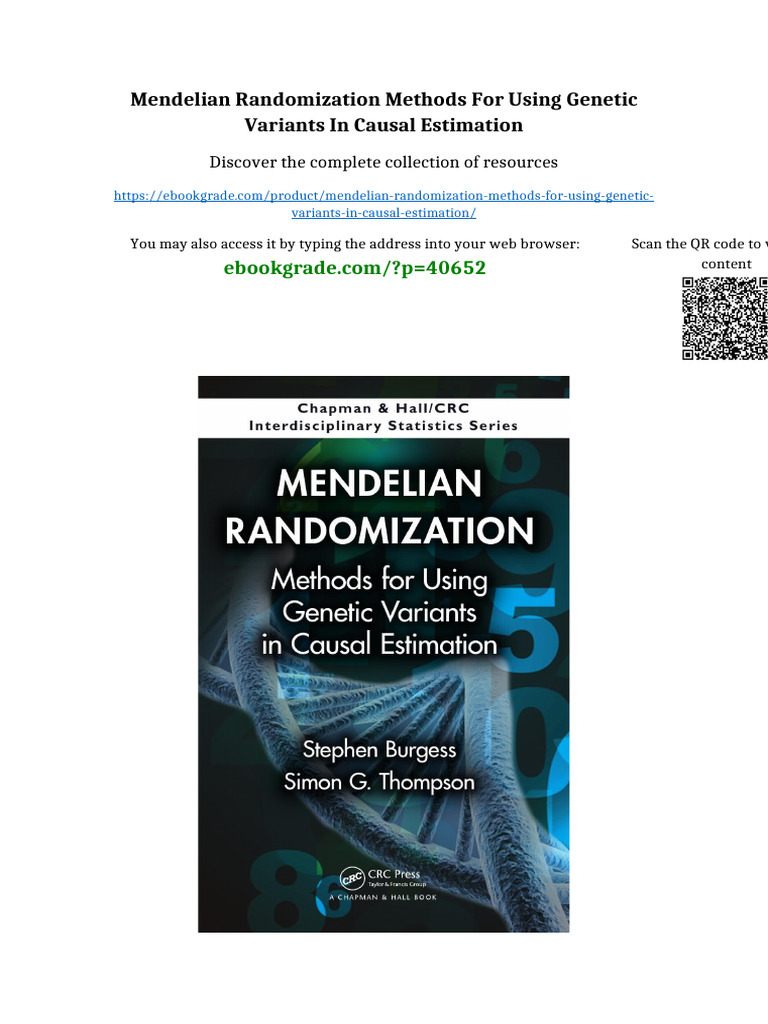 Mendelian Randomization Methods for Using Genetic Variants in Causal ...