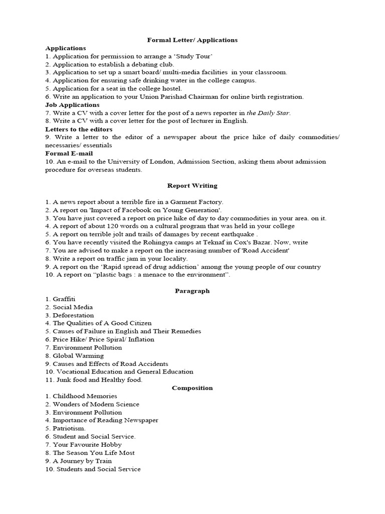 English Second Paper | PDF