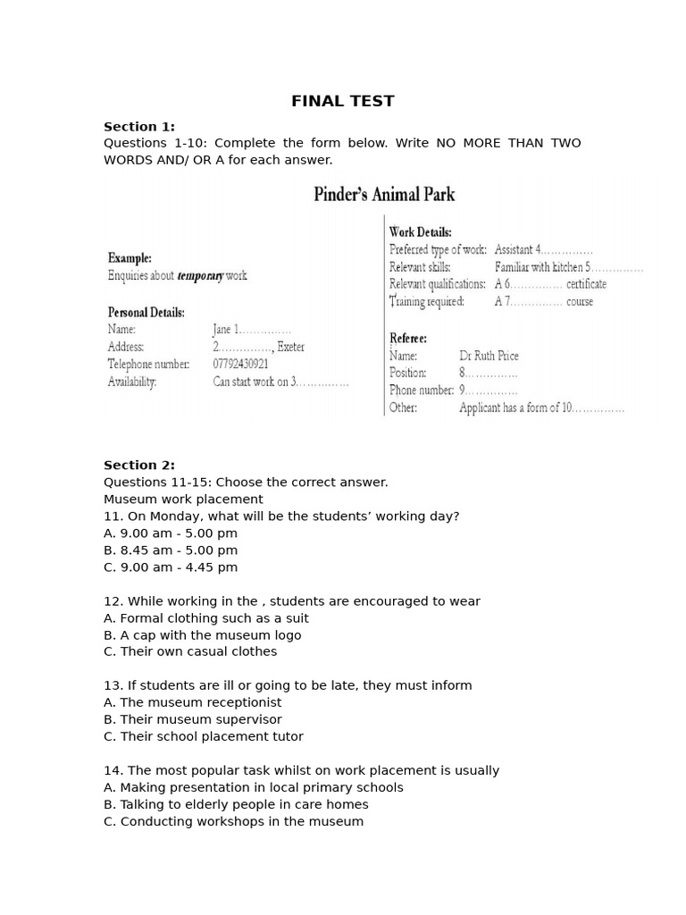 Final Test | PDF