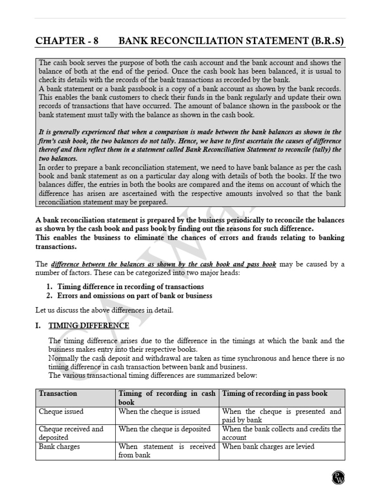E - Book Bank Reconciliation Statement | PDF | Cheque | Overdraft