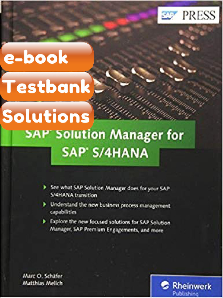 SAP Solution Manager 72 for SAP S4HANA SolMan by Marc O Schafer ...