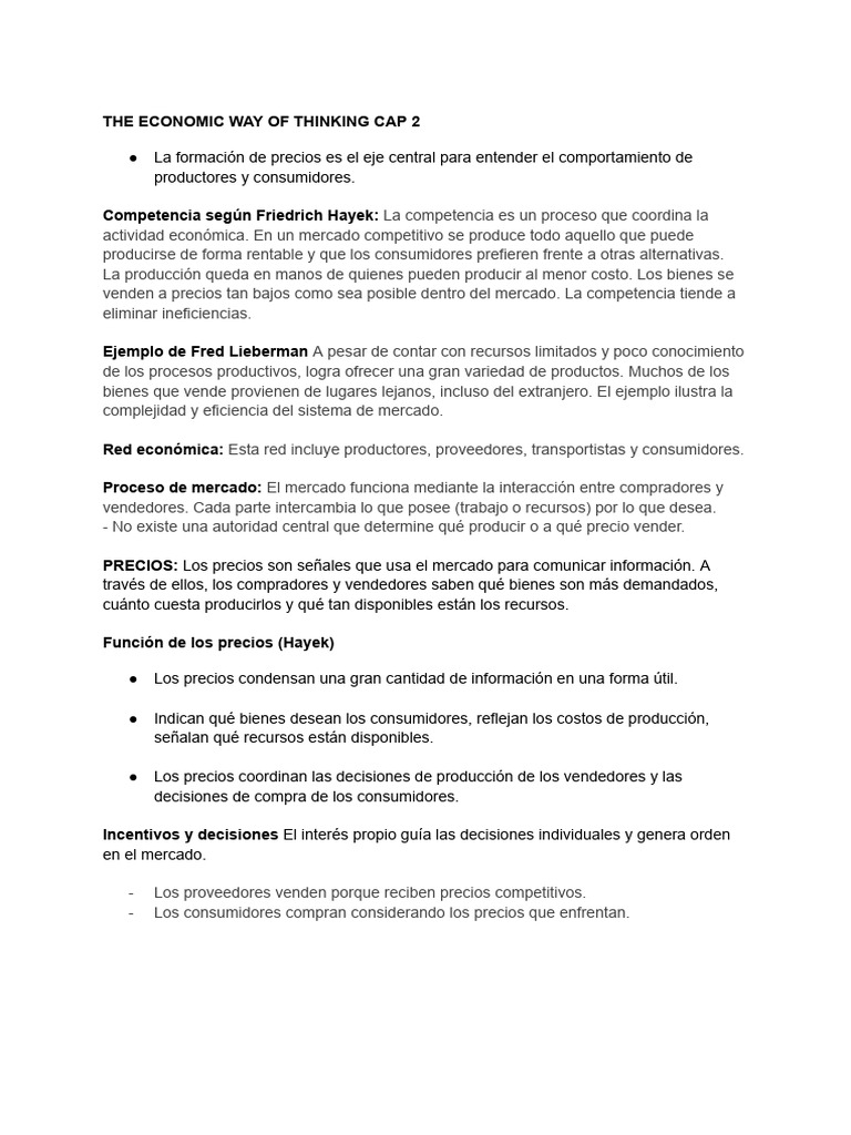 The Economic Way of Thinking Cap 2 | PDF | Oferta (economía) | Mercado ...
