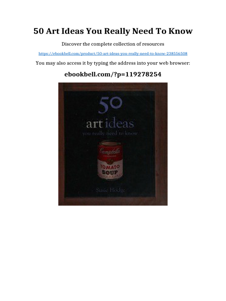 50 art ideas you really need to know pdf version | PDF | Retail ...
