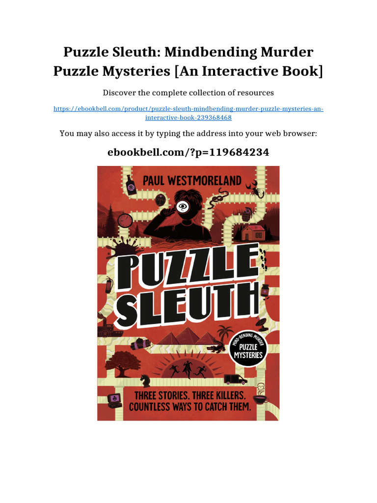 Puzzle Sleuth: Mindbending Murder Puzzle Mysteries (An Interactive Book ...