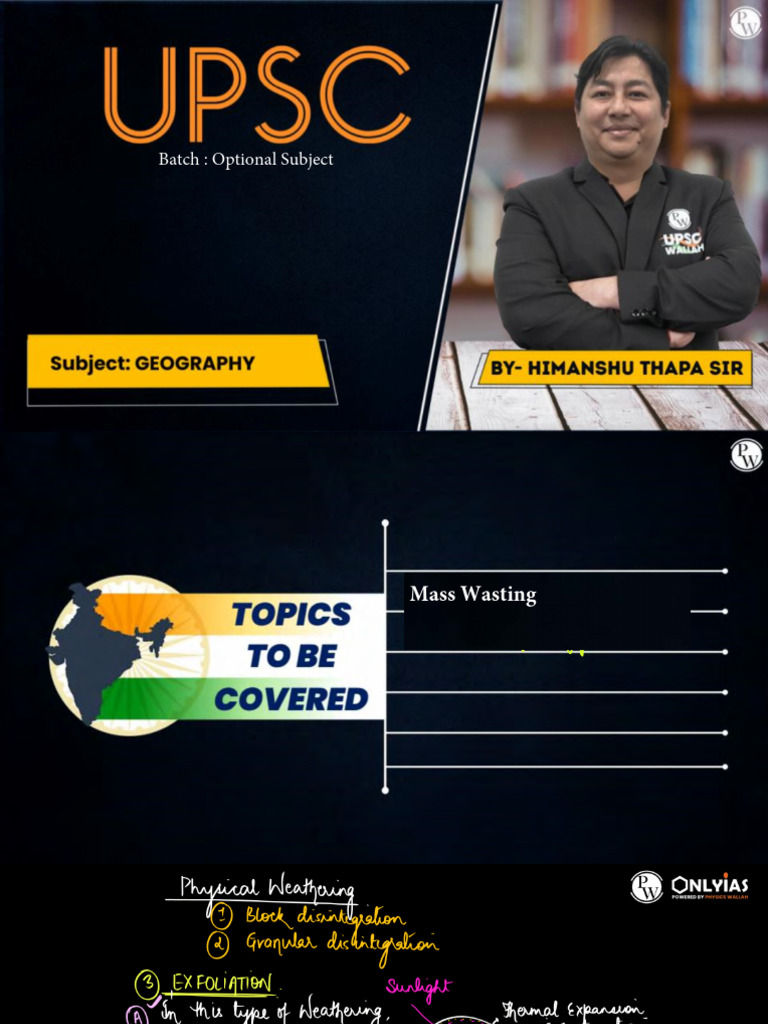 Geomorphology Mass Wasting Class Notes | PDF