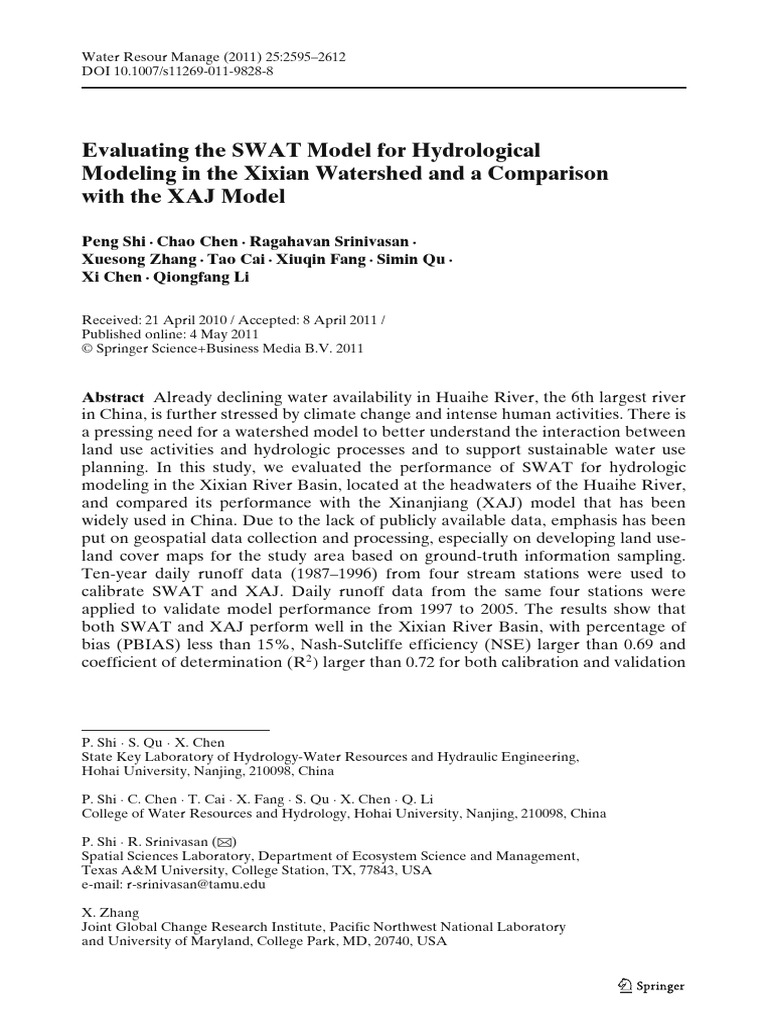 s11269-011-9828-8 | PDF | Drainage Basin | Hydrology