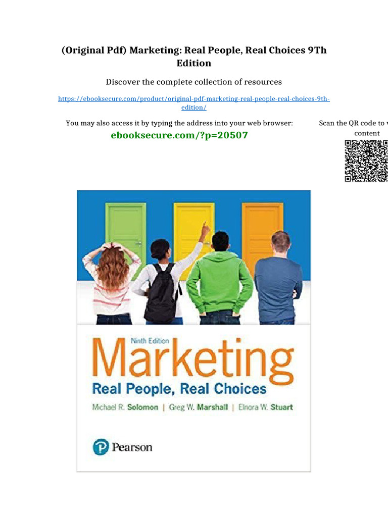 (Original PDF) Marketing: Real People, Real Choices 9th Edition No ...