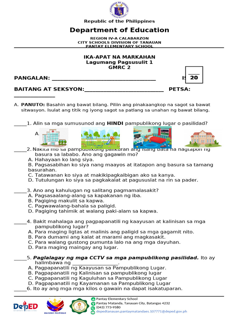 4TH Quarter-1st Summative Test | PDF