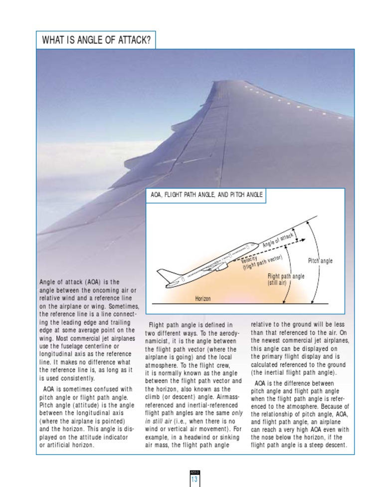 Angle of Attack | PDF | Angle | Airplane