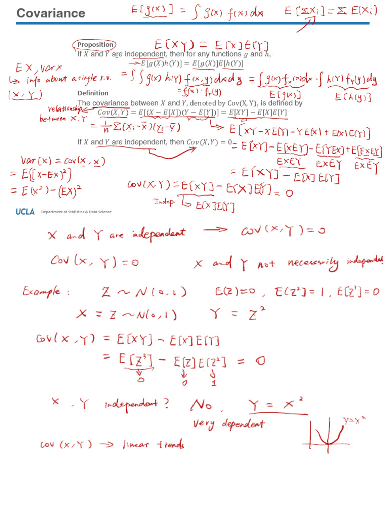 Covariance and Correlation | PDF | Statistical Analysis | Teaching ...