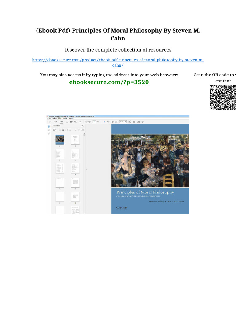 (eBook PDF) Principles of Moral Philosophy by Steven M. Cahn online ...