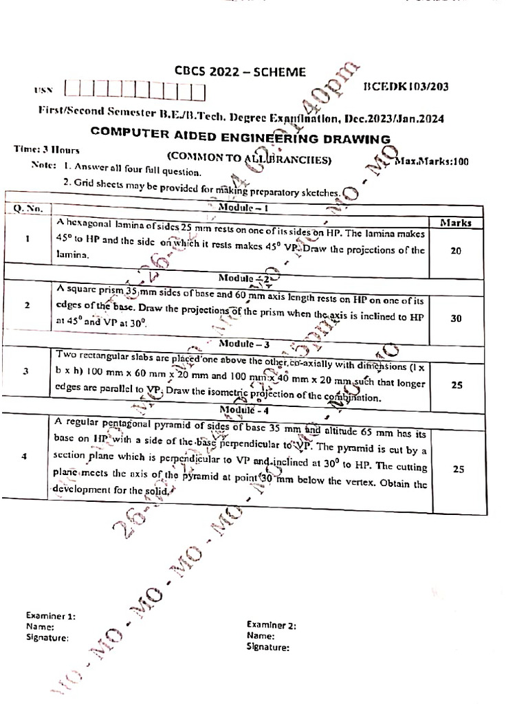 CAED Question Papers | PDF