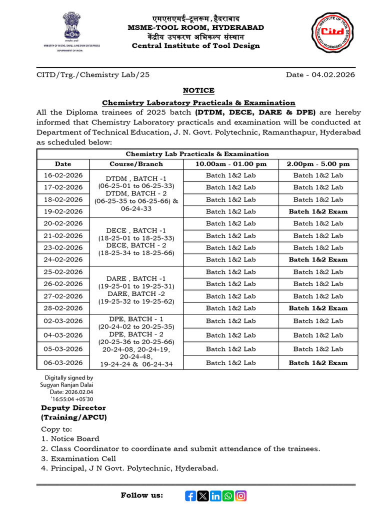 Notice Chemistry Lab | PDF | Vocational Education | Career And ...