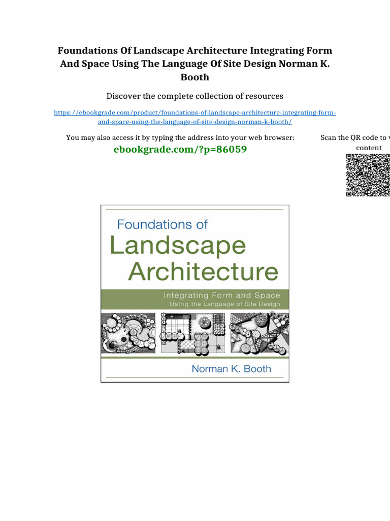Foundations of Landscape Architecture Integrating Form and Space Using ...