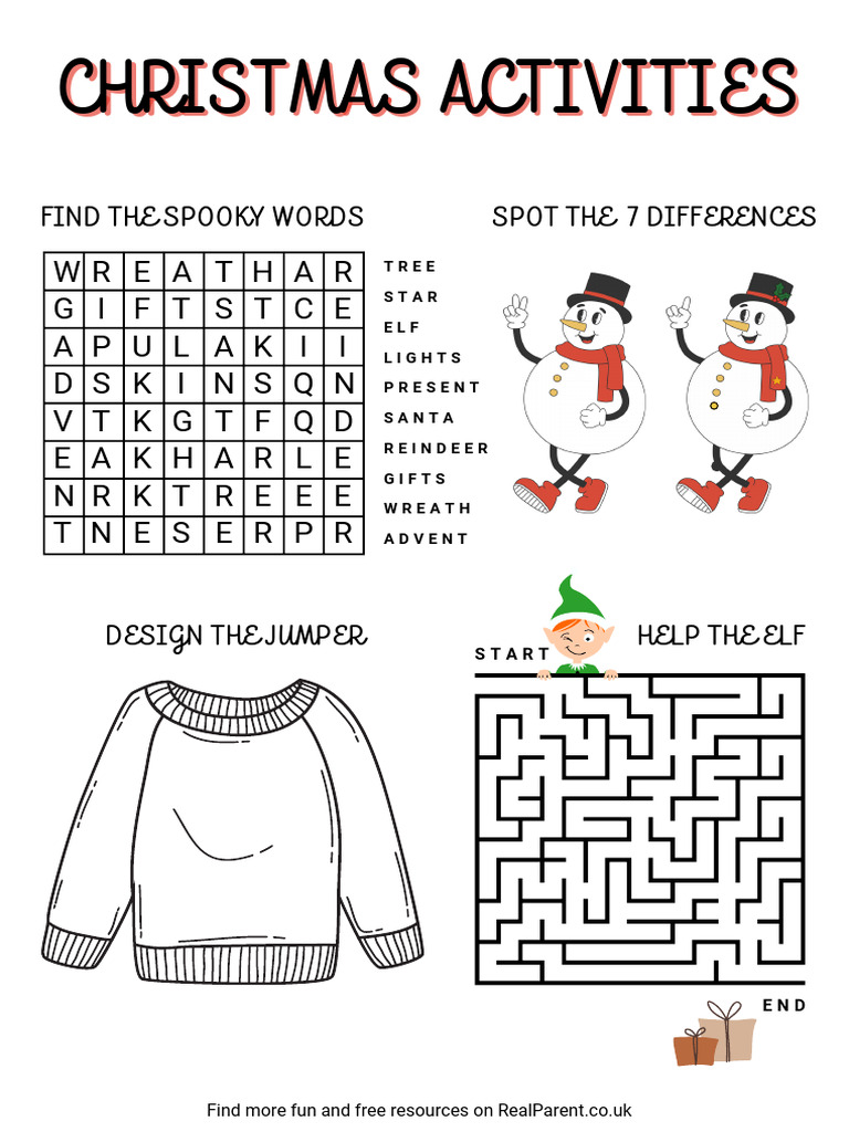 Free Christmas Activity Pack Printables by RealParent.co .Uk | PDF ...