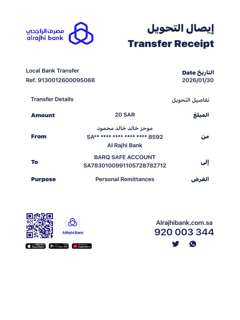 Transfer Receipt | PDF