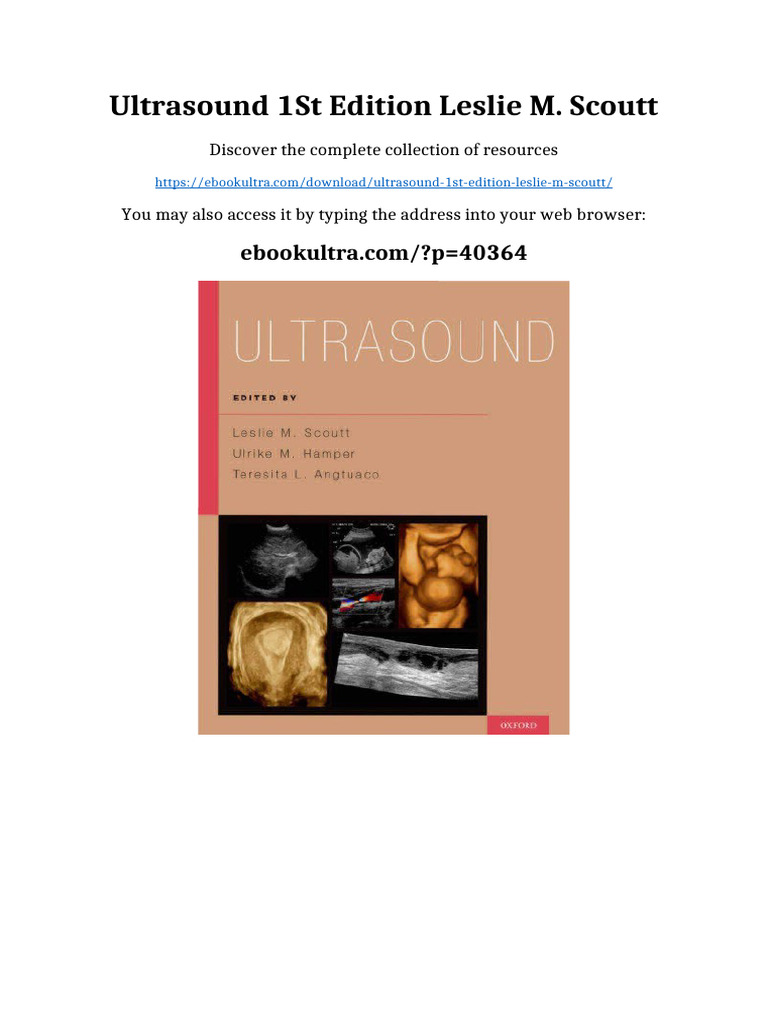 Ultrasound 1st Edition Leslie M. Scoutt Newest Edition 2025 | PDF ...