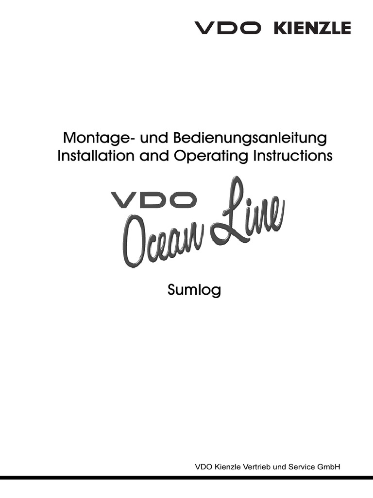VDO Sumlog Installation Manual | PDF | Calibration | Power Supply