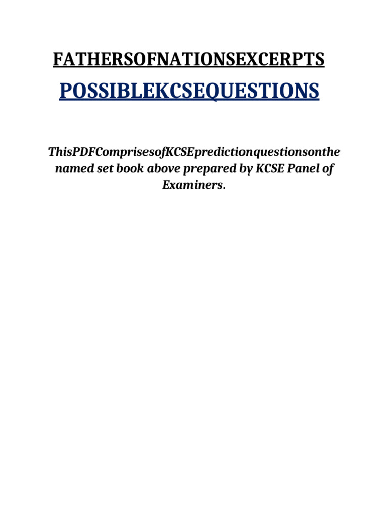 Fon Excerpt Questions 2024 | PDF