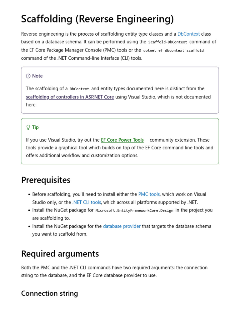 Scaffolding - EF Core - Microsoft Learn | PDF | Command Line Interface ...
