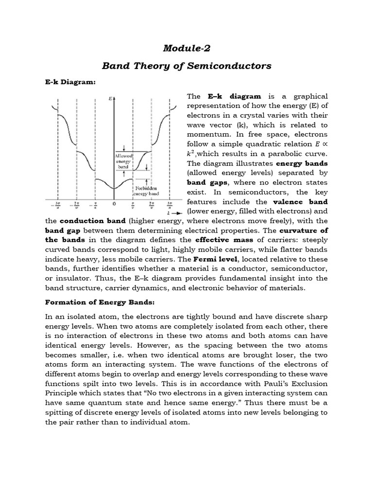 Study Materials - Band Theory of Semiconductors | PDF | P–N Junction ...