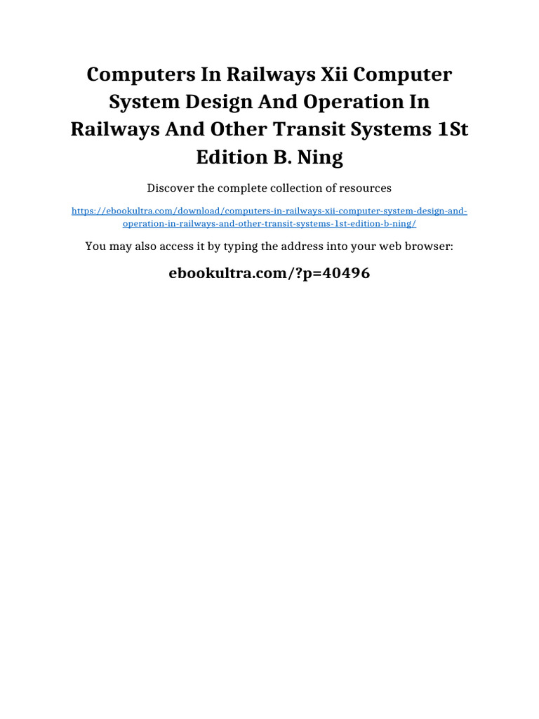 Computers in Railways XII Computer System Design and Operation in ...