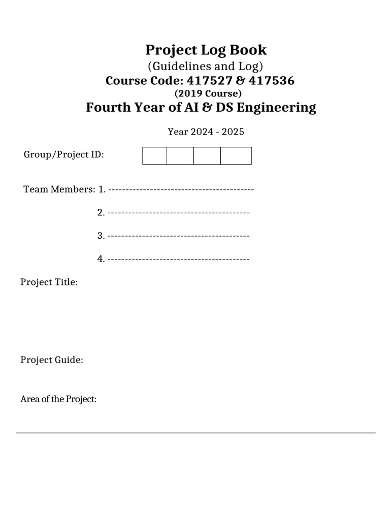 Project Log Book for Individual Group 2024 25 | PDF | Engineering | Use ...