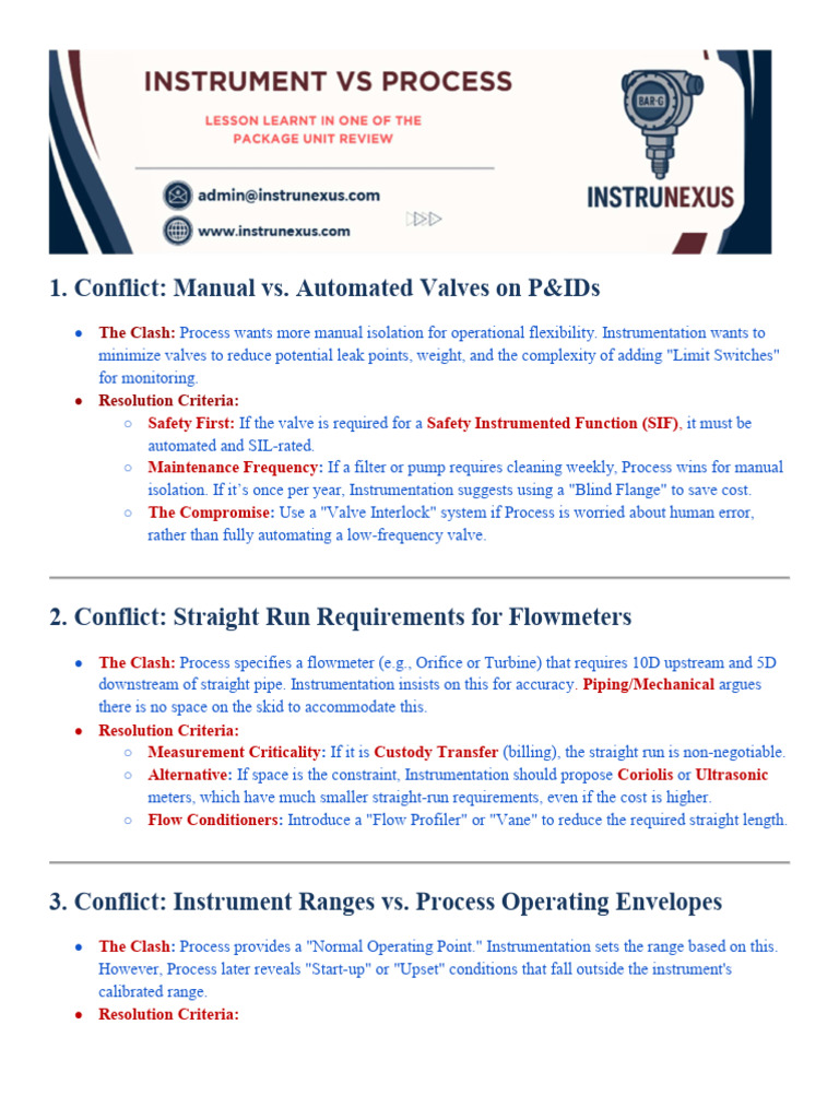 Instrument Vs Process | PDF | Flow Measurement | Mechanical Engineering