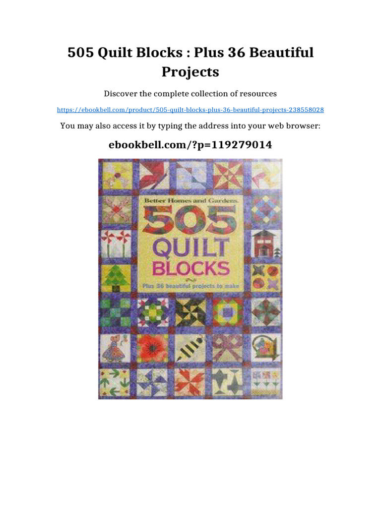 505 quilt blocks : plus 36 beautiful projects available all format ...