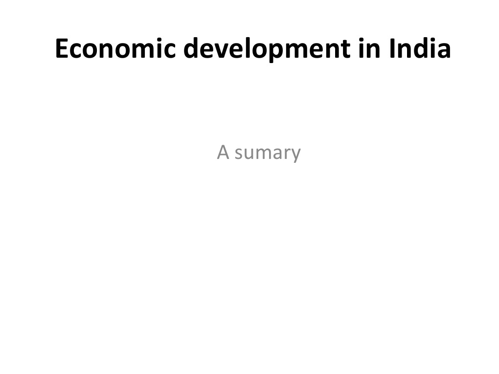 Economic Development in India | PDF | Economy Of Asia | Economies